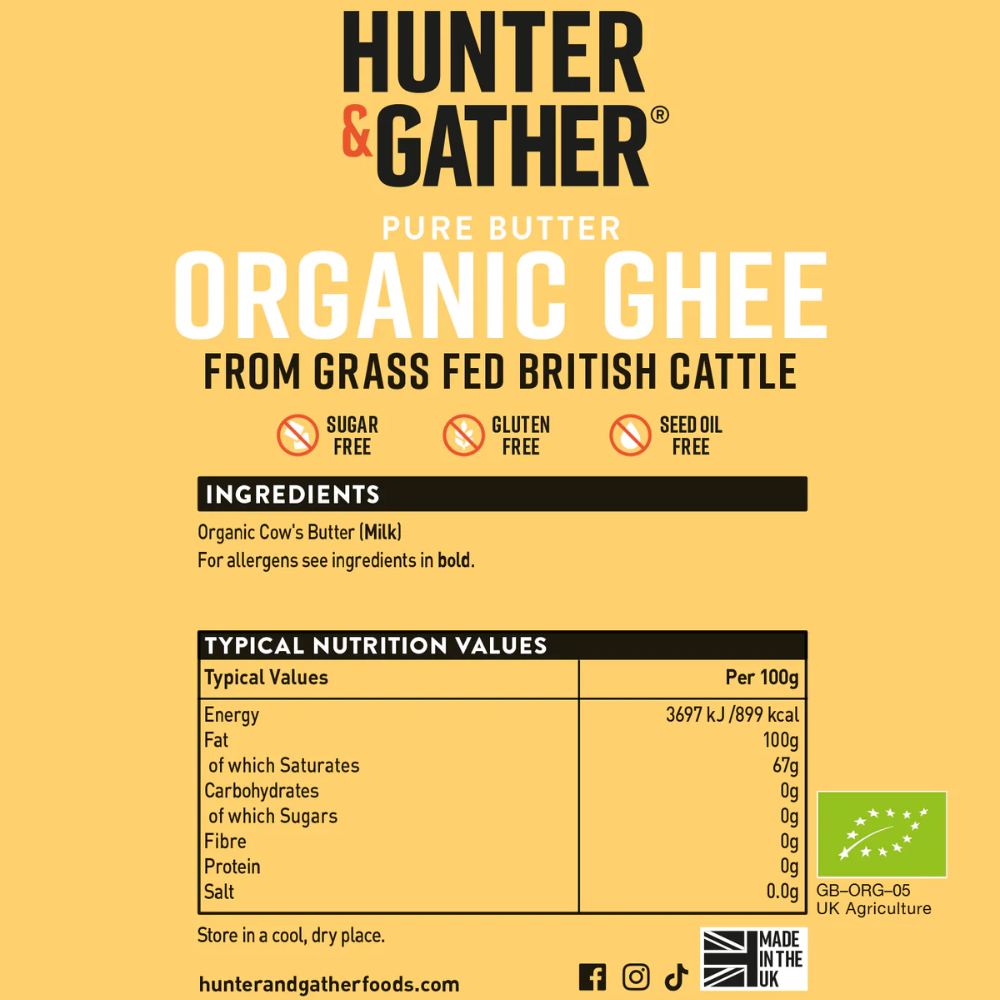 Home Hunter & Gather Grass Fed Organic Ghee 450g