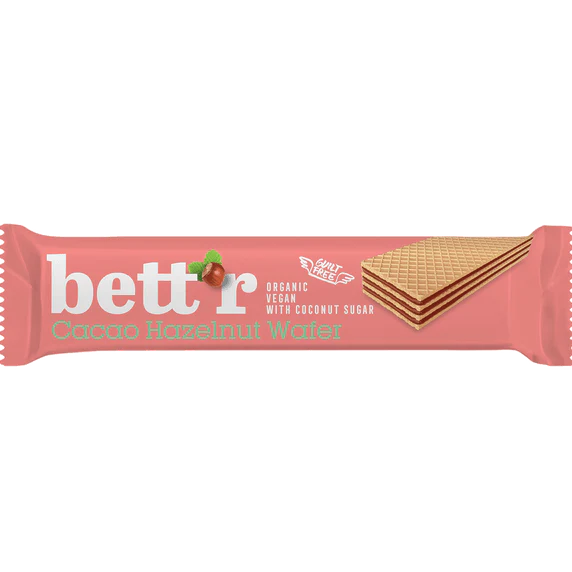 Bettr Organic Hazelnut Cacao Cream-Filled Wafer 30g – WellEasy